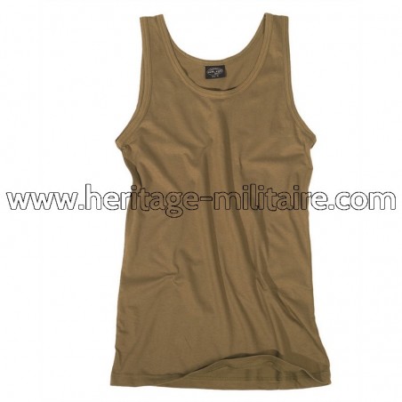 Tank top 100% cotton dark coyote