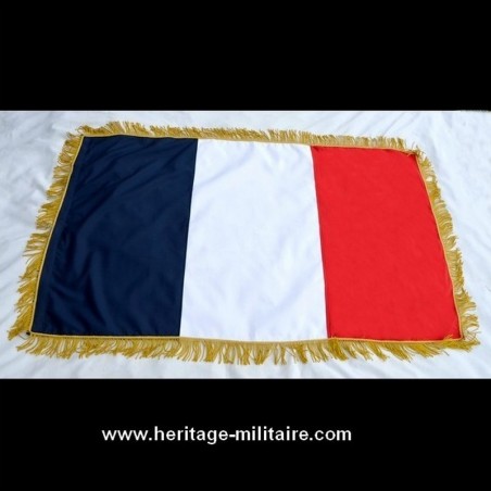 France flag of parade 150cm X 90cm COTTON with gold fringes