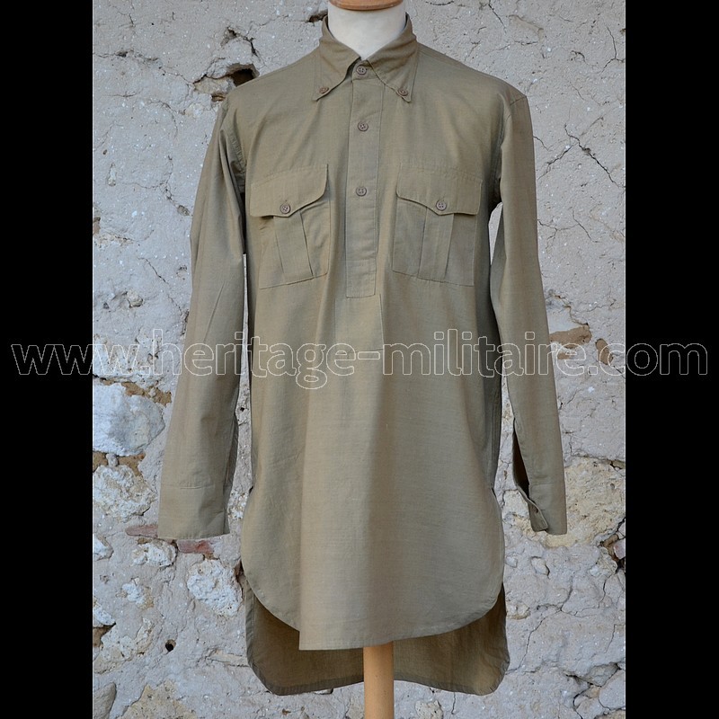 WWII French infantry khaki military shirt mod 1935