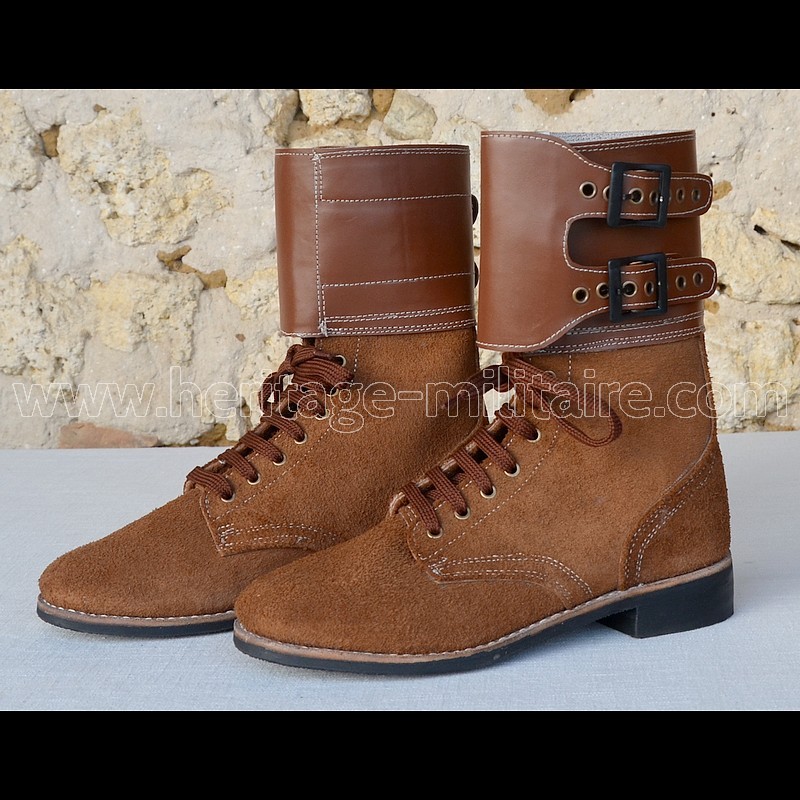 Boots combat US M43 WWII dark leather color