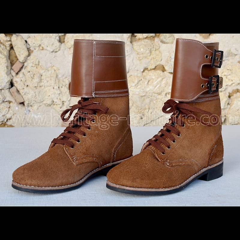 Boots combat US M43 WWII dark leather color