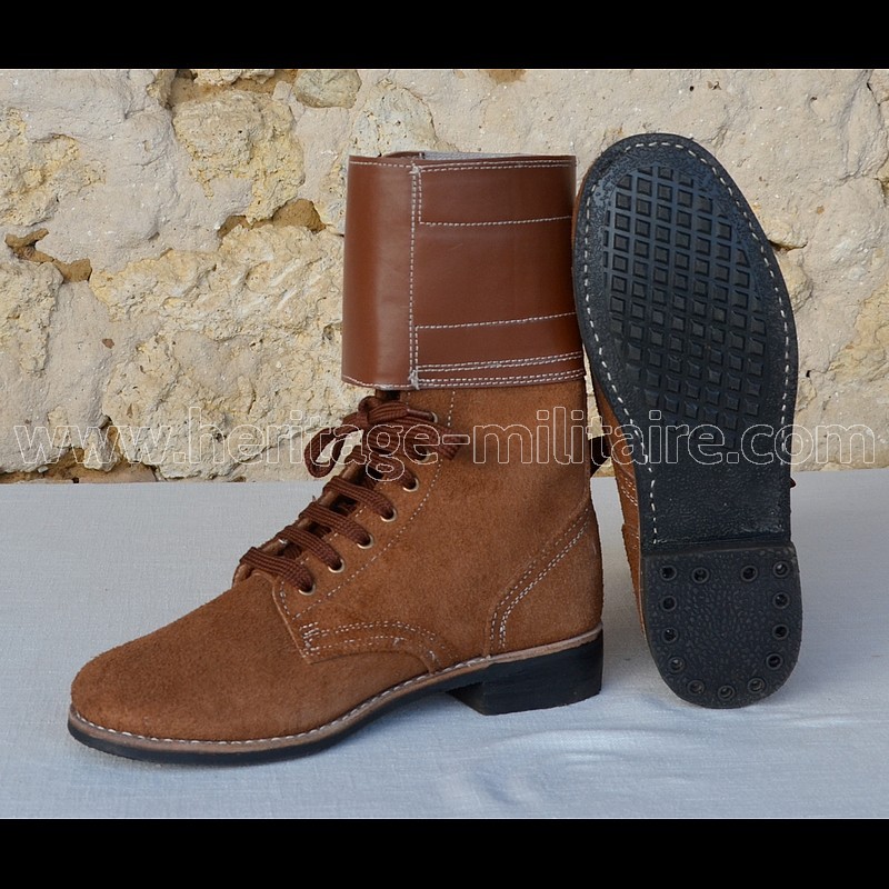 Boots combat US M43 WWII dark leather color