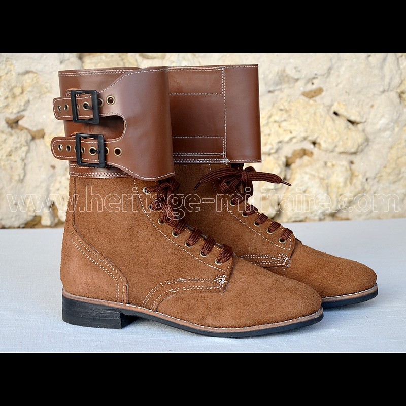 Boots combat US M43 WWII dark leather color
