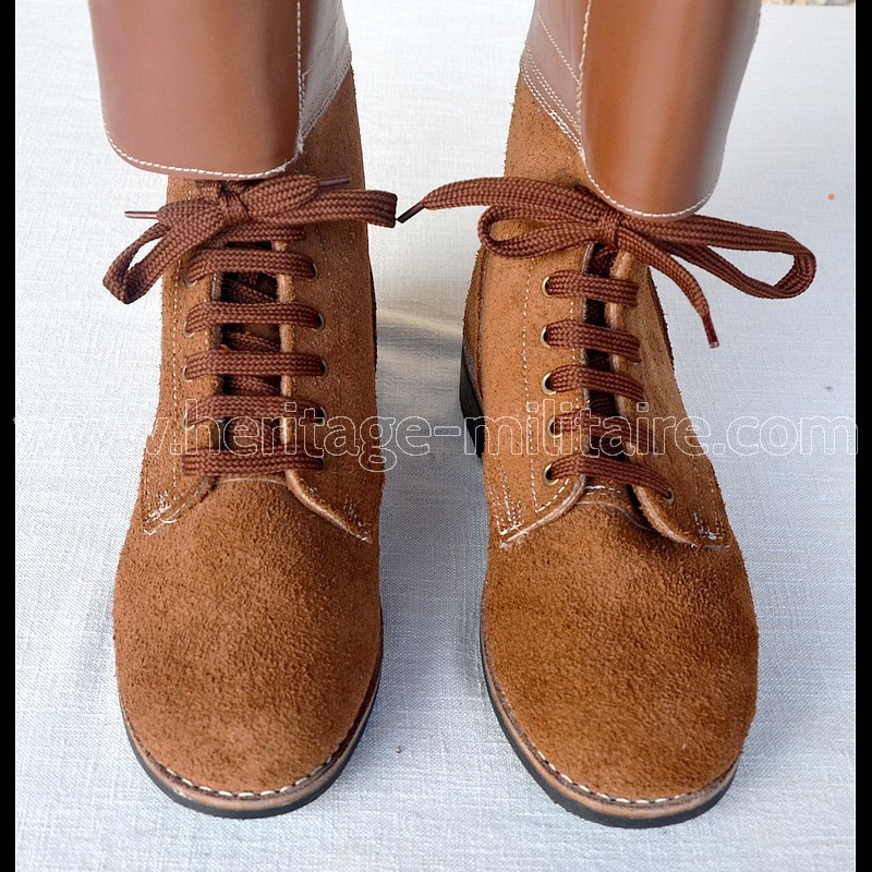 Boots combat US M43 WWII dark leather color