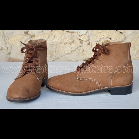 Brodequin infanterie US WWII aspect cuir foncé