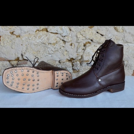 French brogan mod 1917 WWI Dark Brown with nails
