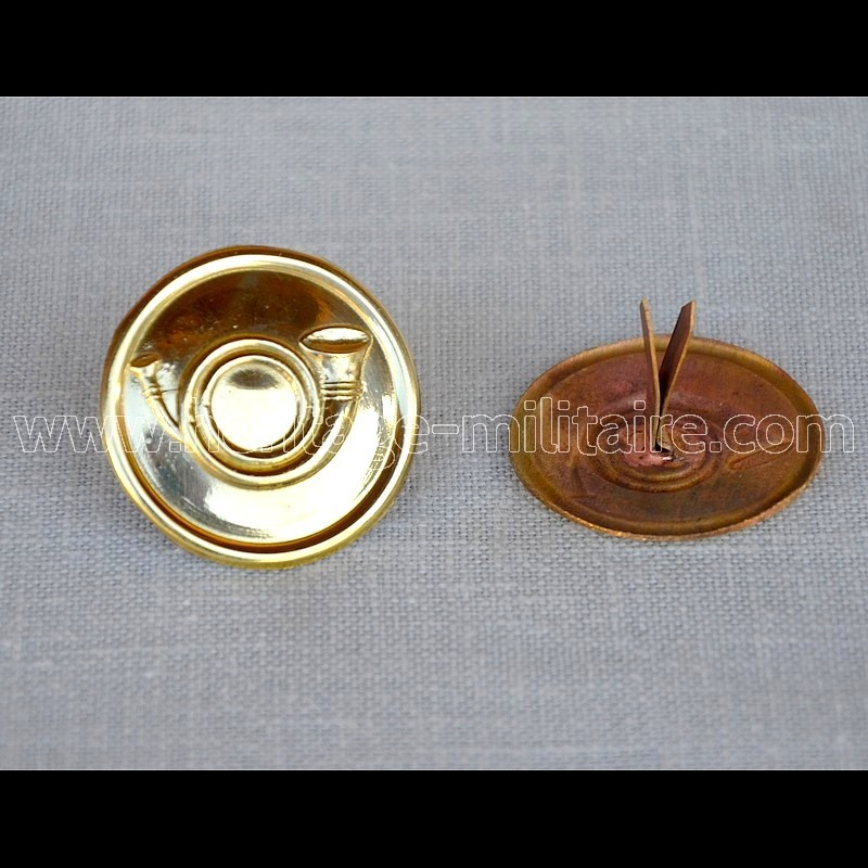 Chin dimples "Hunting Horn" stamped brass